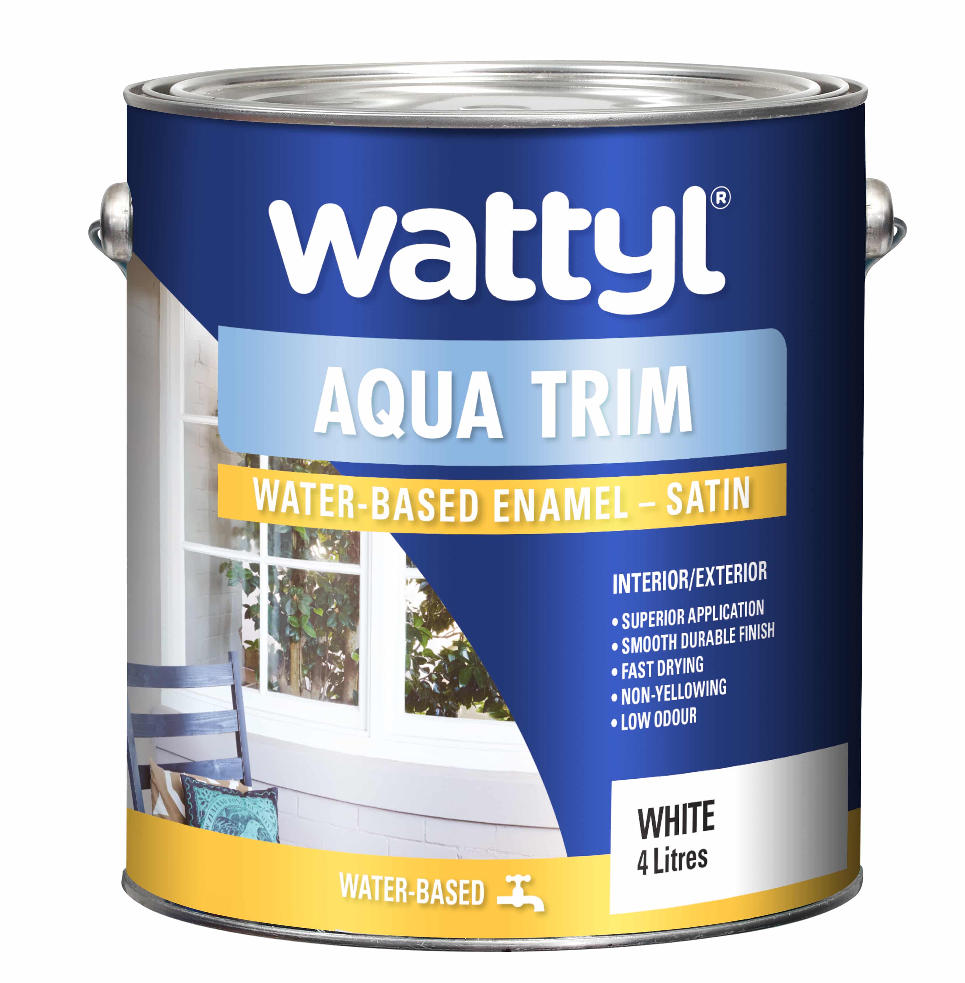 Wattyl Aqua Trim Interior/Exterior Enamel Satin White – Nova Paint Supplies